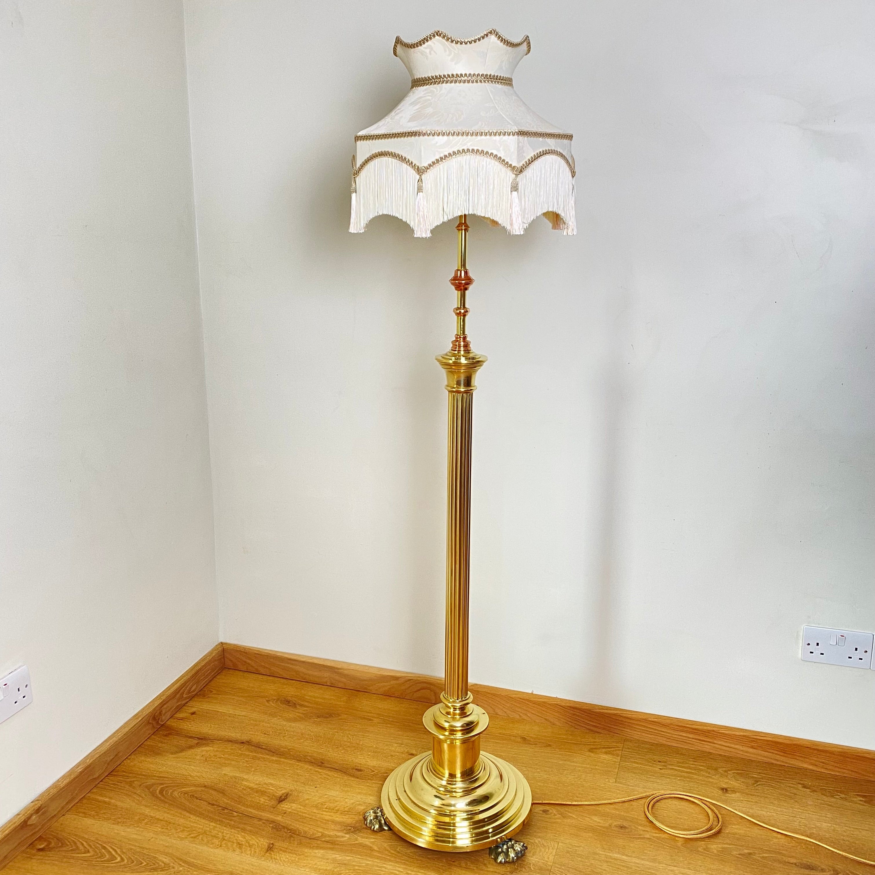 Telescopic Brass Standard Floor Lamp 20th Century – Lowfields Barn Antiques