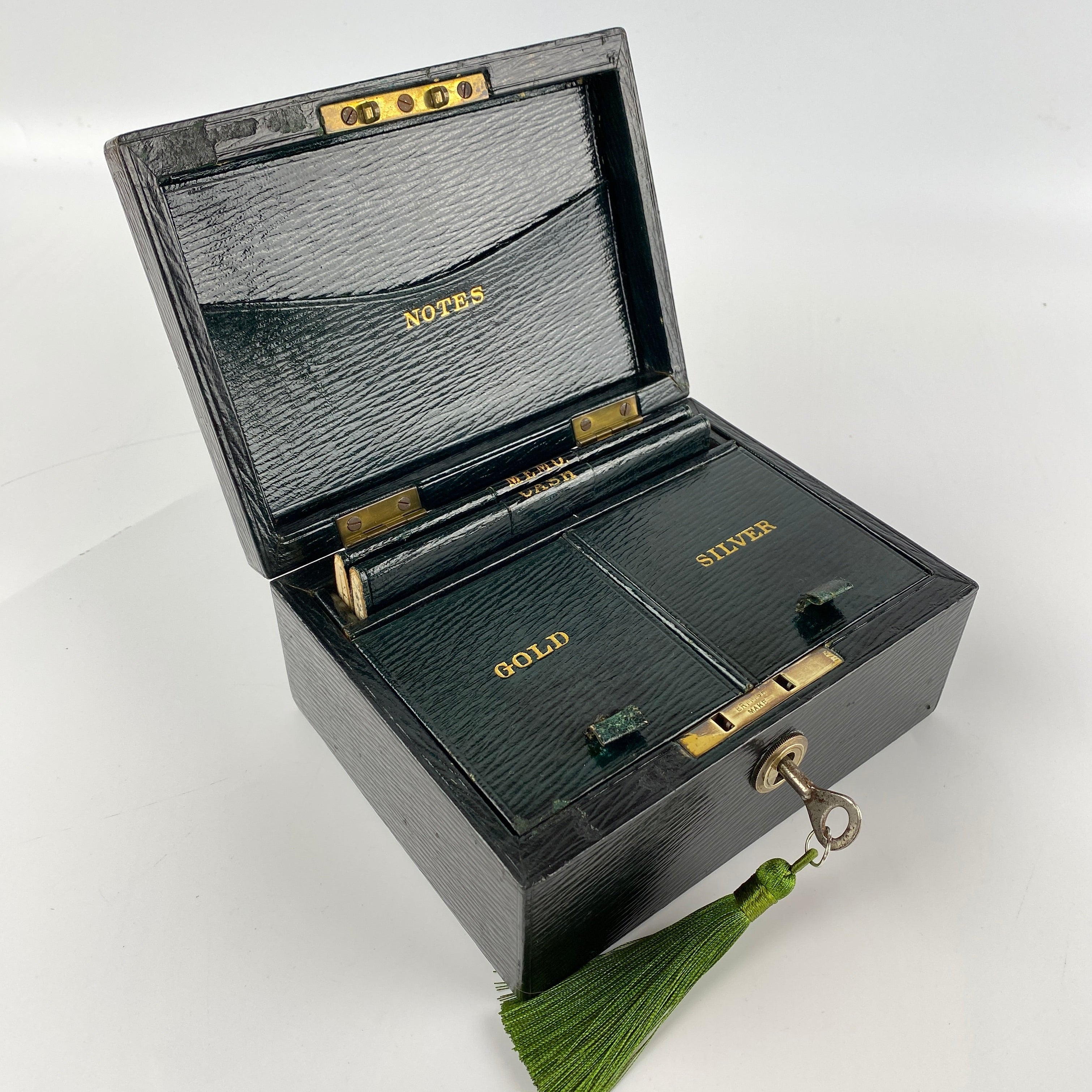 Victorian Gold and Silver Cash Bullion Box With Original Key Circa 188 ...