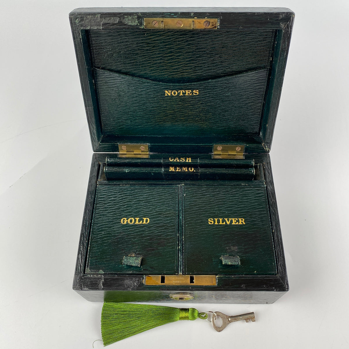 Victorian Gold and Silver Cash Bullion Box With Original Key Circa 188 ...