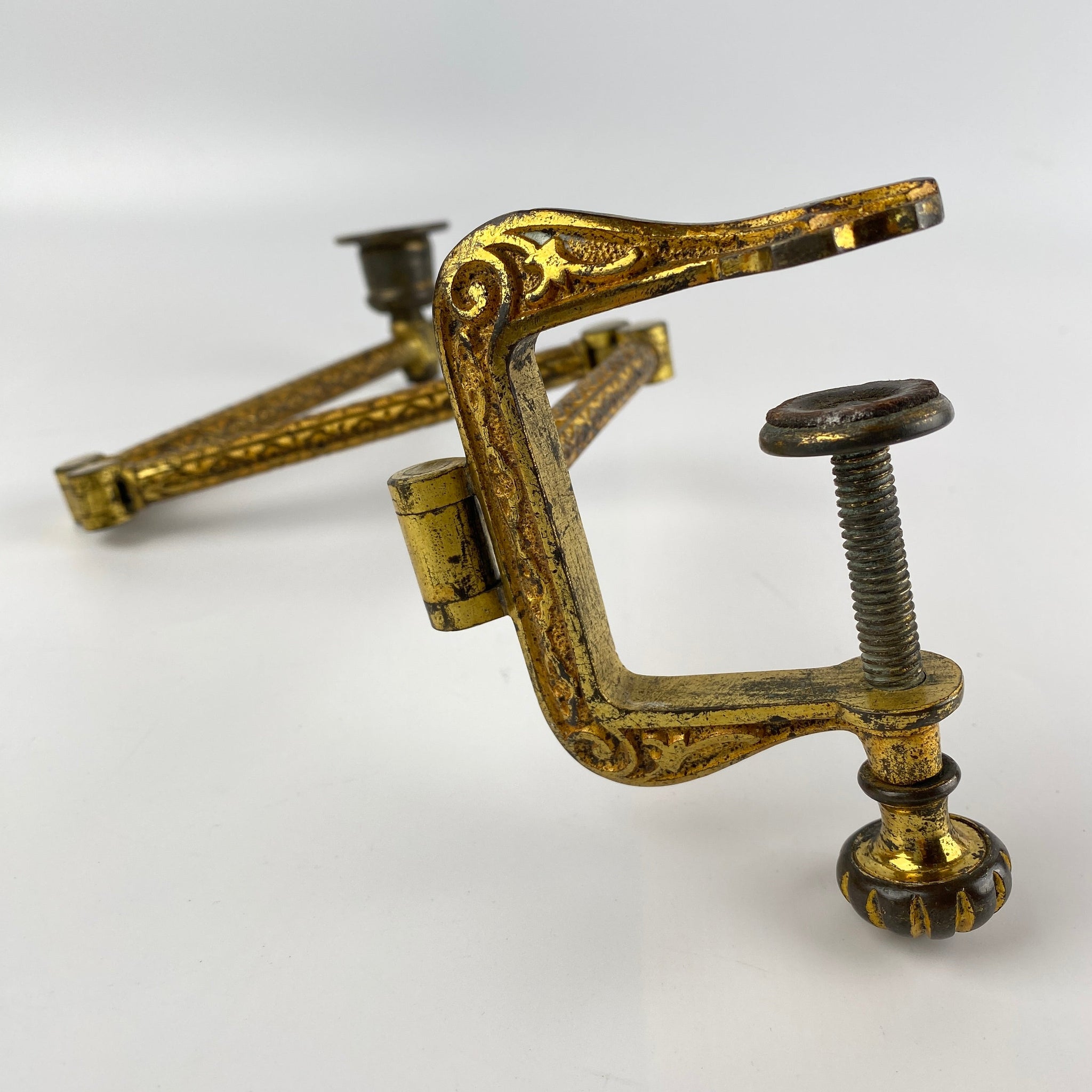 Victorian Reading Stand 3 Fold Adjustable Arm, Candlestick Clamp Circa ...